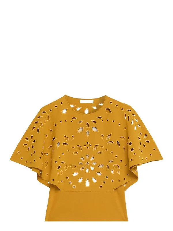 Ulla Johnson Knit Cape-sleeve Top - Goldenrod