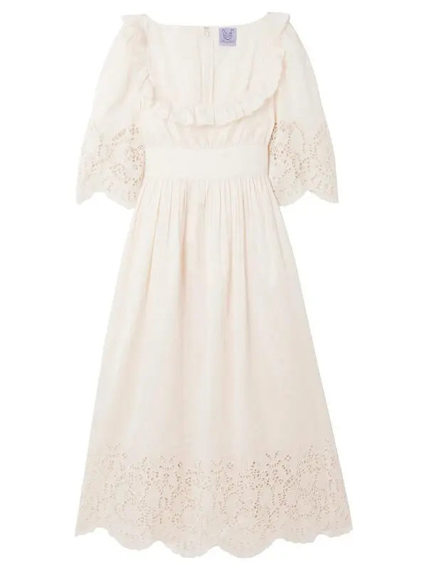 Thierry Colson Yolande Ruffled Maxi Dress - White