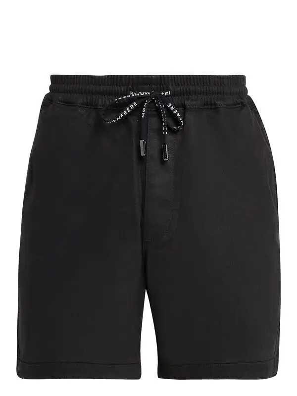Monfrère Coated Relaxed-fit Drawstring Shorts - Coated Noir