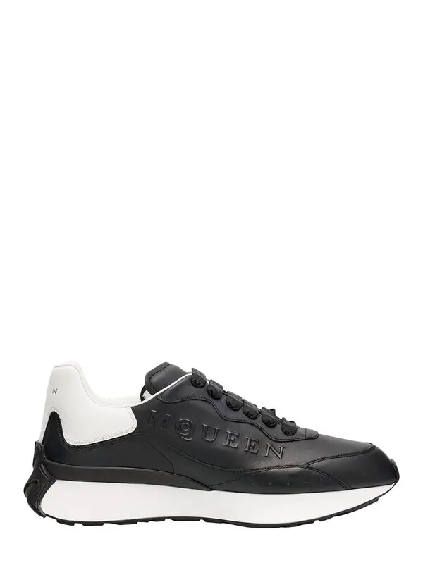Alexander McQueen Sprint Leather Runner Sneakers - Black/white