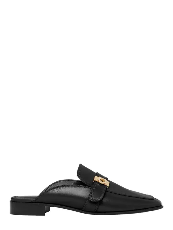 FERRAGAMO Mavira Leather Loafer Mules - Nero