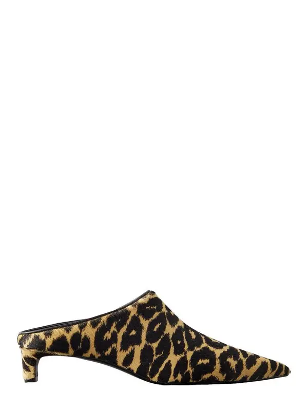 JIL SANDER Leopard-print Calf Hair Mules - Animal Print