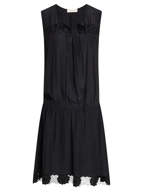 Ramy Brook Irma Embroidered Drop-waist Dress - Black