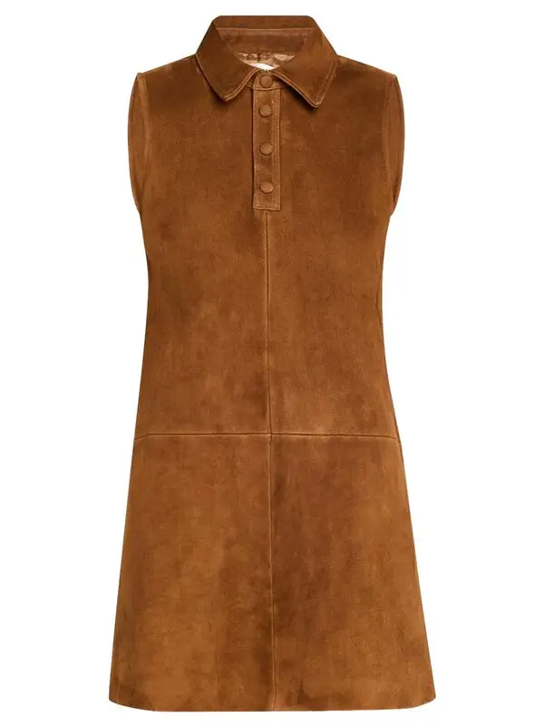 FRAME The Suede City Shift Dress - Sepia