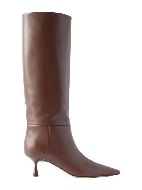 GIANVITO ROSSI Vitello Glove 55 Leather Boots - Brown