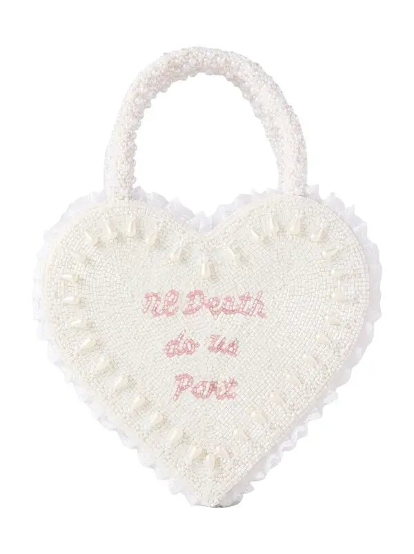 CLIO PEPPIATT Til Death Do Us Part Beaded Twill Tote - Neutrals