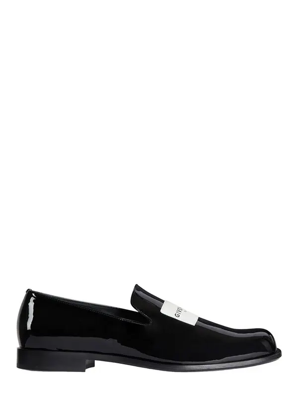 Givenchy Patent Leather Label Loafers - Black