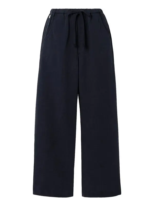 Citizens Of Humanity Aurora Cotton And Linen-blend Wide-leg Pants - Blue