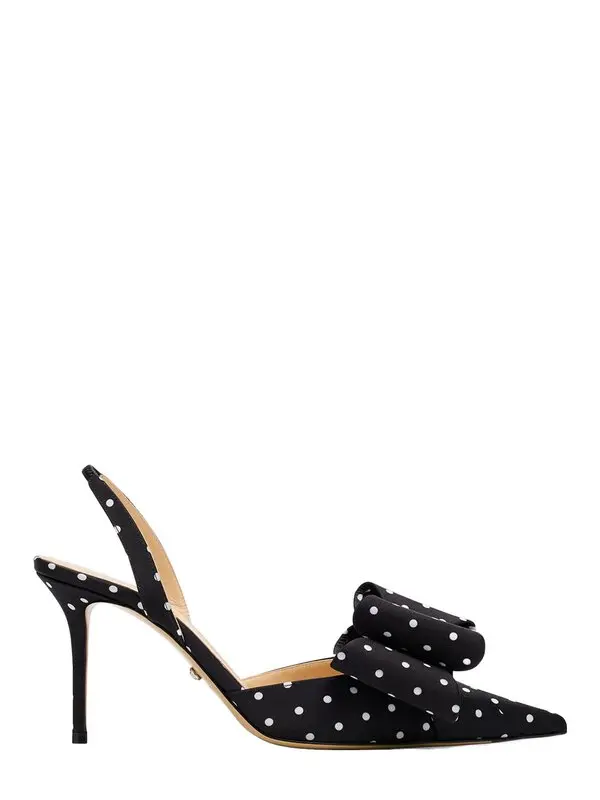 Mach & Mach Le Cadeau Polka Dot Slingback Pumps - B02 Black/white
