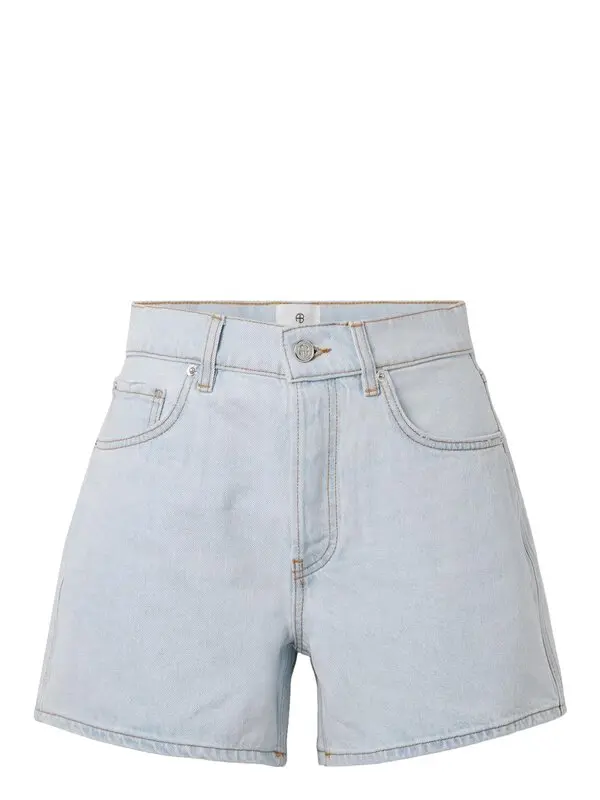 ANINE BING Dalton Organic Denim Shorts - Blue