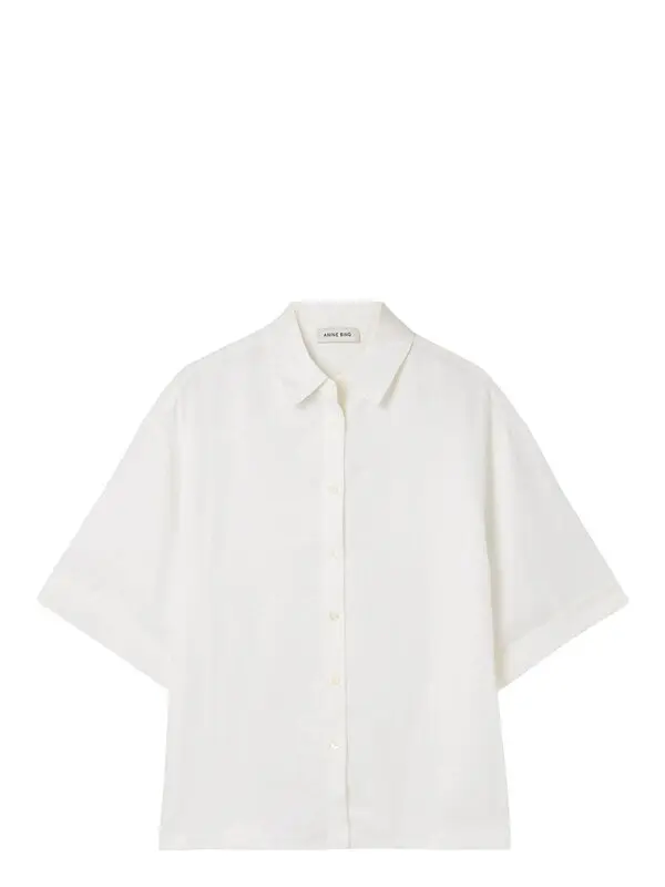 ANINE BING Coco Woven Shirt - Ivory