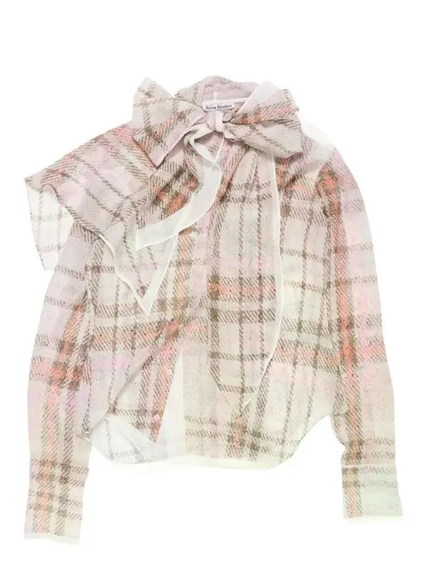 Acne Studios Plaid Chiffon Blouse - Pink
