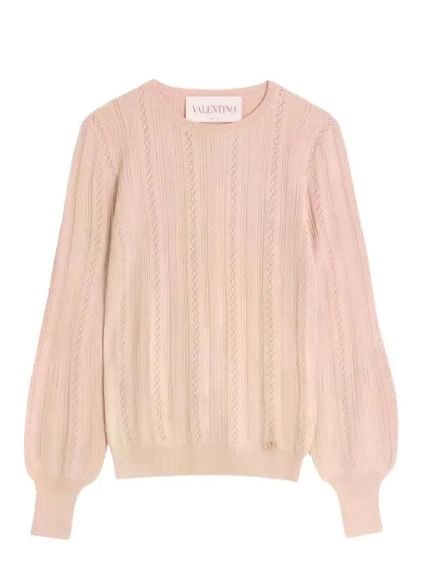 Valentino Garavani Vlogo Signature Ribbed Sweater - Pink