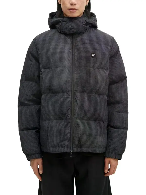 Wood Wood Check-pattern Hooded Jacket - Black