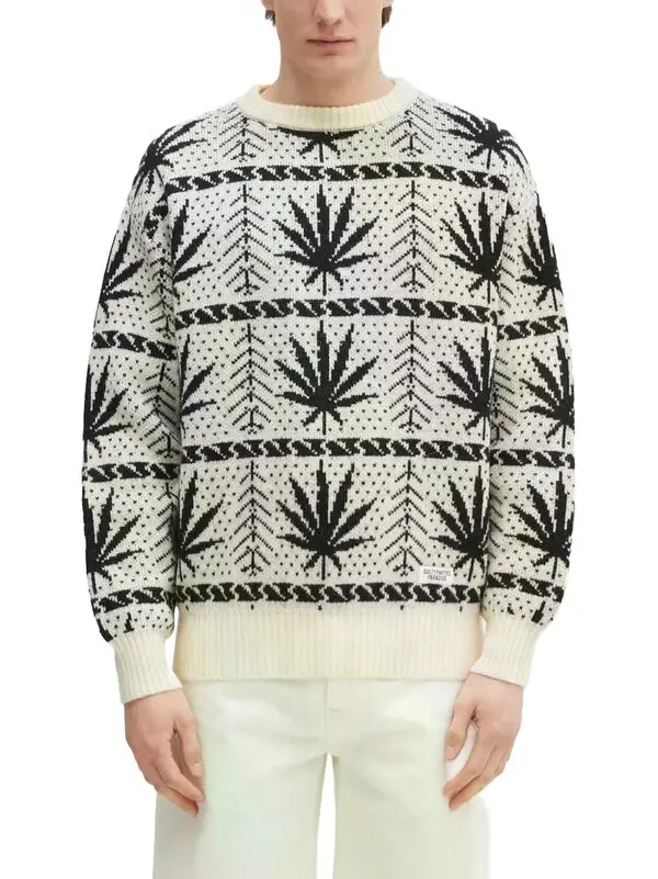 WACKO MARIA Leaf-patterned Sweater - Neutrals