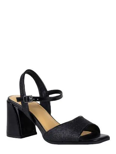NINETY UNION Block Heel Metallic Sandal - Black