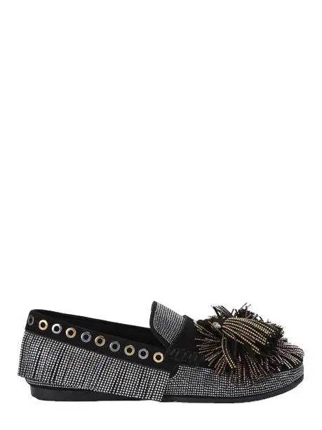 Kurt Geiger Crystal Pompom Loafer - Black
