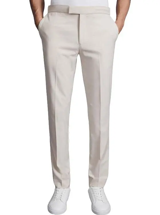 REISS Found Slim Fit Trousers - Stone