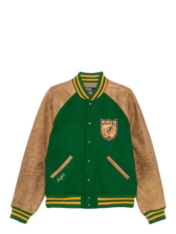 Polo Ralph Lauren Leather-sleeved Varsity Jacket - Green