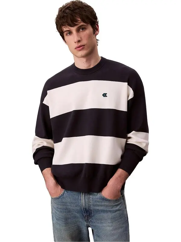 Calvin Klein Relaxed Striped Sweater - Night Sky