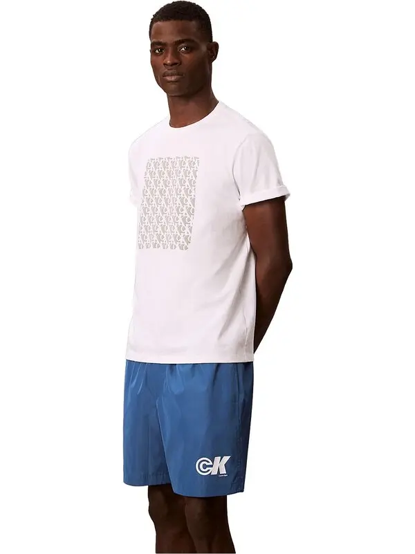 Calvin Klein Monogram Graphic Pull-on Shorts - Royal Lagoon