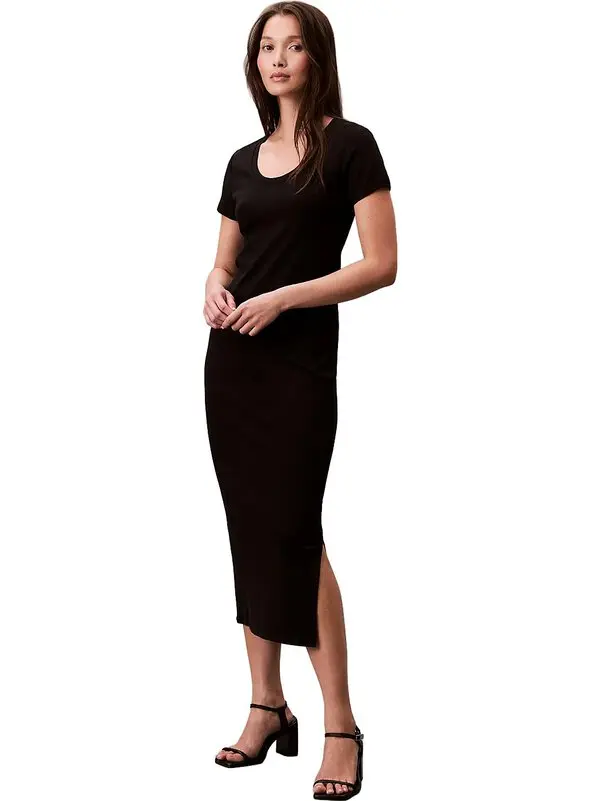Calvin Klein Cotton Midi Dress - Black