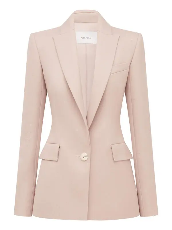 Alex Perry Single-breasted Wool Blazer - Nude