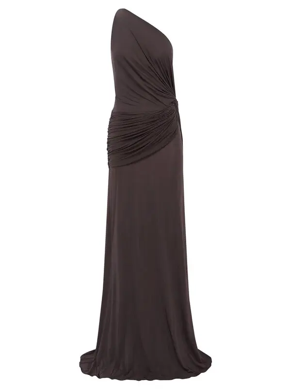Alex Perry Asymmetric Twisted Gown - Dark Grey