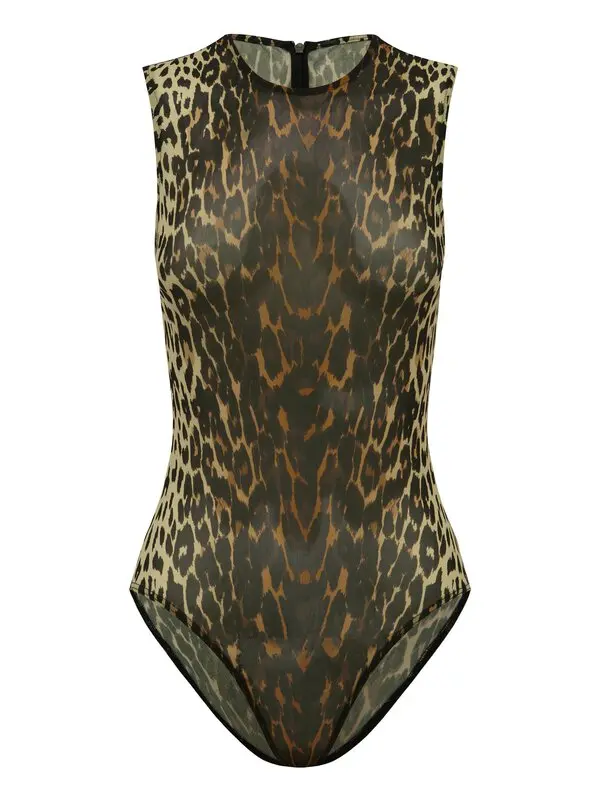 Alex Perry Leopard Print Bodysuit - Animal