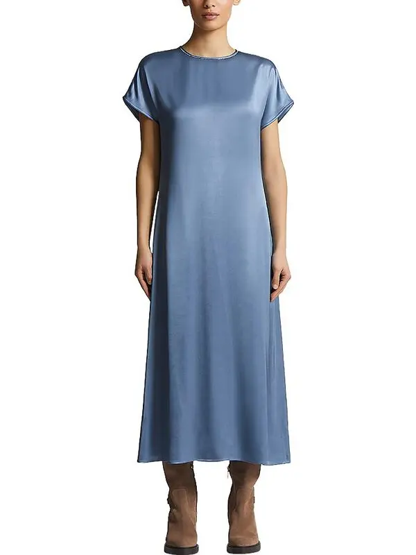 Peserico Short Sleeve Dress - Reflection Blue