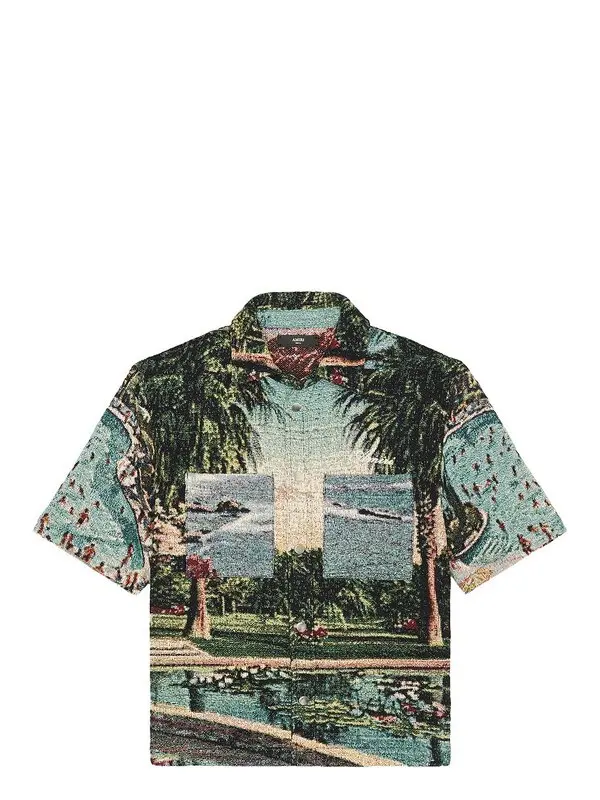 Amiri Paradise Tapestry Shirt In Blue,green - Multi