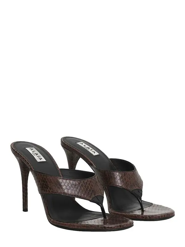 Alaïa Rattlesnake Mule Sandals - Brun Fonce