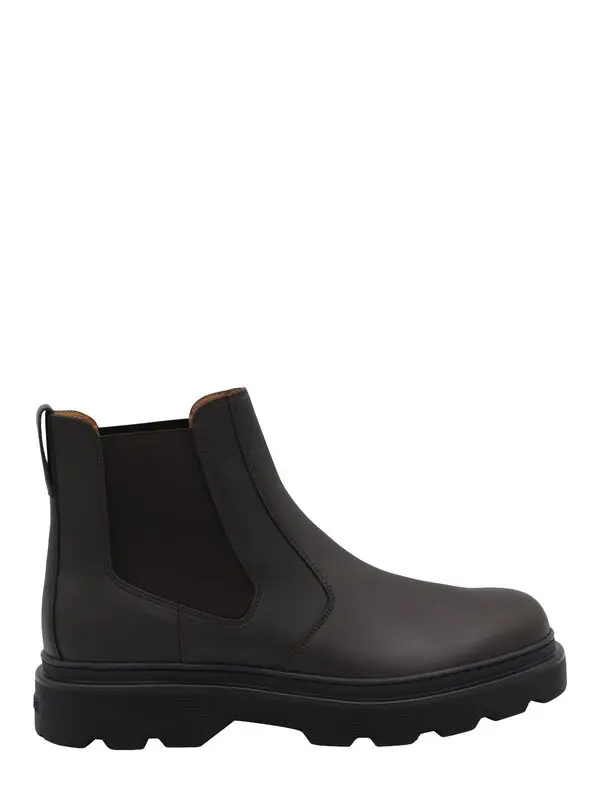 TOD'S Leather Ankle Boots - Brown