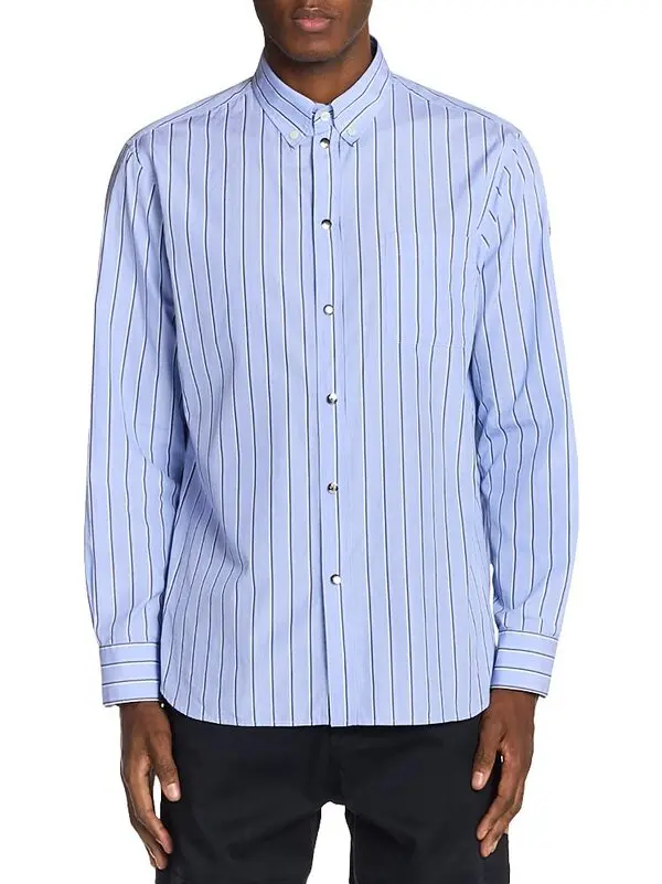 Moncler Striped Button Down Shirt - Aqua