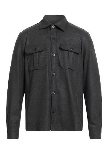 Boglioli Shirt Charcoal Size Virgin Wool, Polyamide, Acrylic, Cashmere, Elastane - Grey