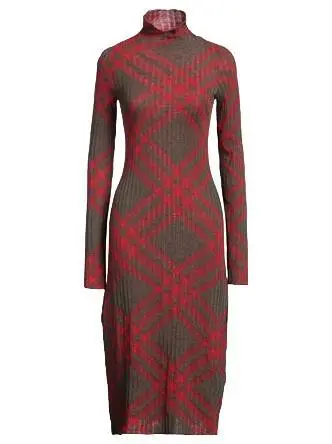 Burberry Knitted Midi Dress - Red