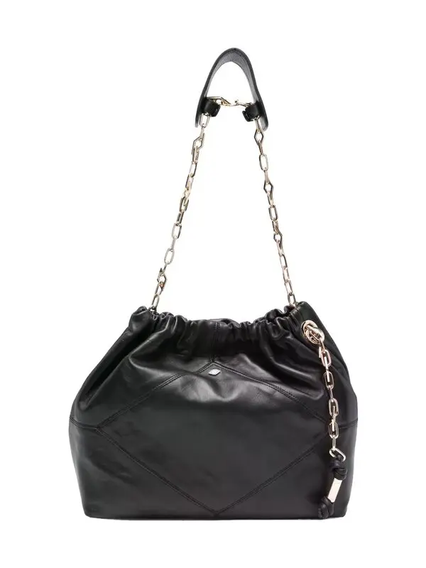 Ba&sh Leather Shoulder Bag With Chain Strap - Black