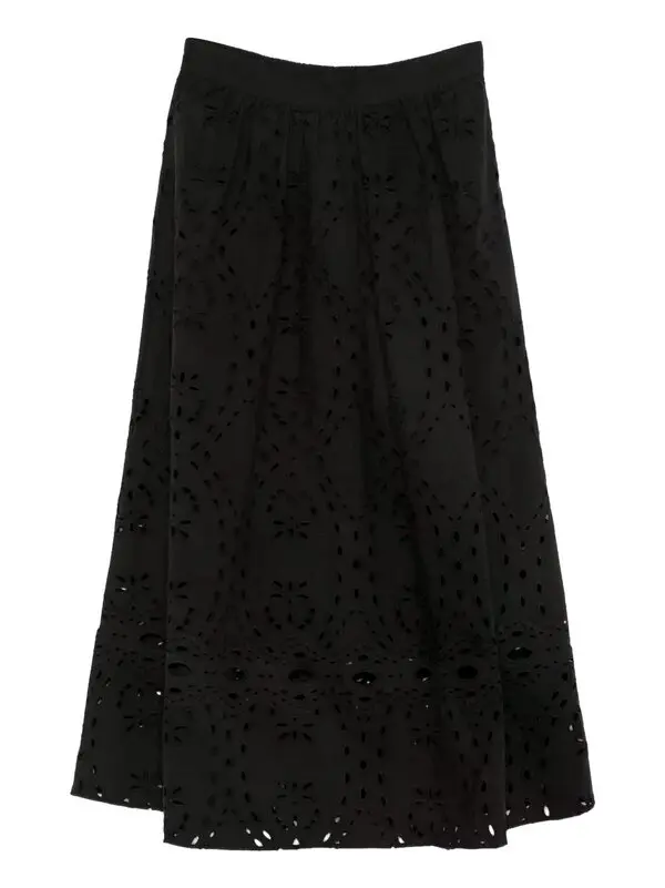 Ba&sh Bela Eyelet-embroidered Midi Skirt - Black
