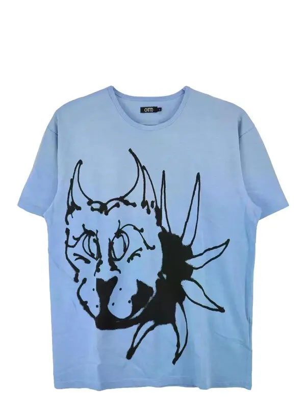 CHITO Mika Graphic-print Cotton T-shirt - Blue