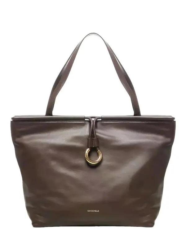 COCCINELLE Leather Shoulder Bag With Ring Detail - Brown