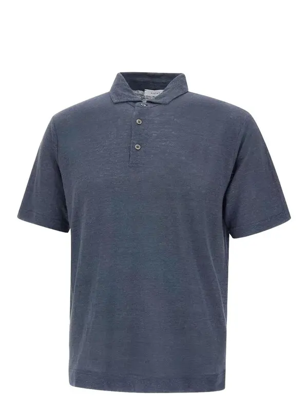 DIKTAT Linen Polo Shirt - Blue