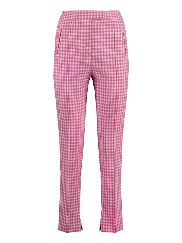 PT TORINO Check-print Trousers - Pink