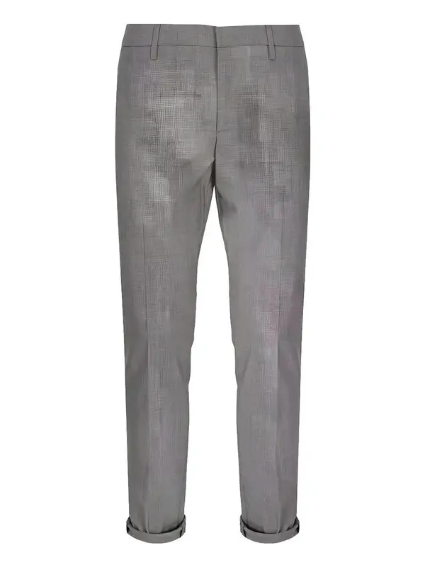 DONDUP Cuffed Cotton Trousers - Grey