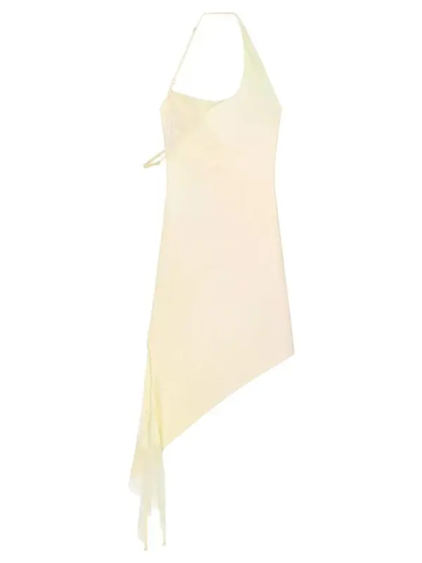 COURREGES Asymmetrical Satin Dress - Yellow
