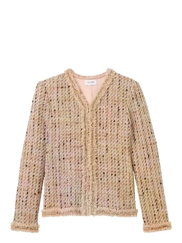 St. John Tweed Fringed Jacket - Neutrals