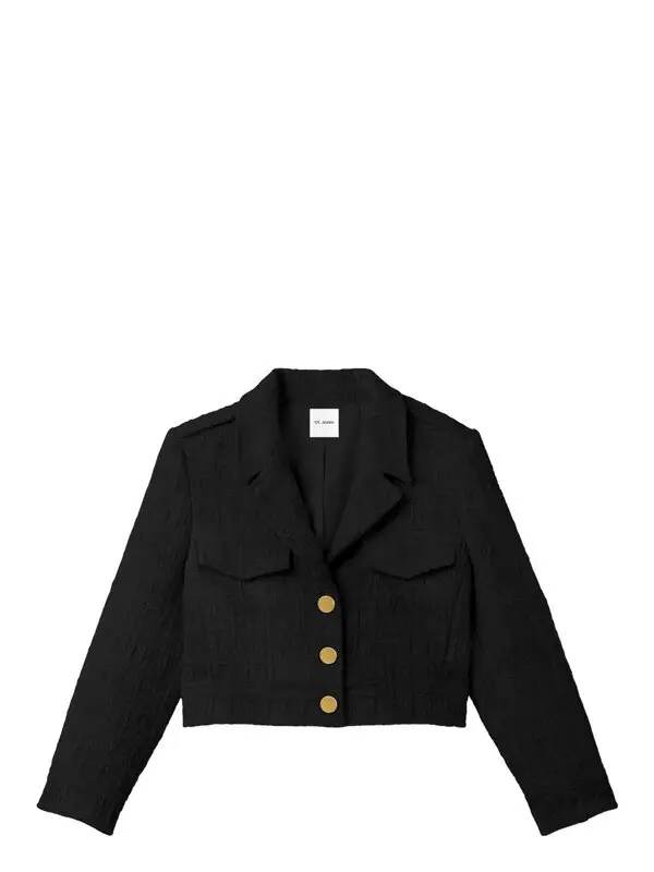 St. John Textured Button Jacket - Black