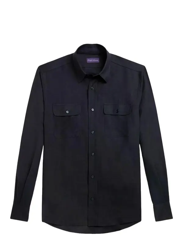 Ralph Lauren Purple Label Linen-blend Shirt - Blue