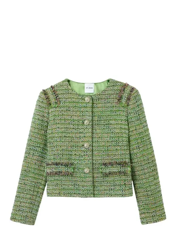 St. John Arden Tweed Jacket - Green