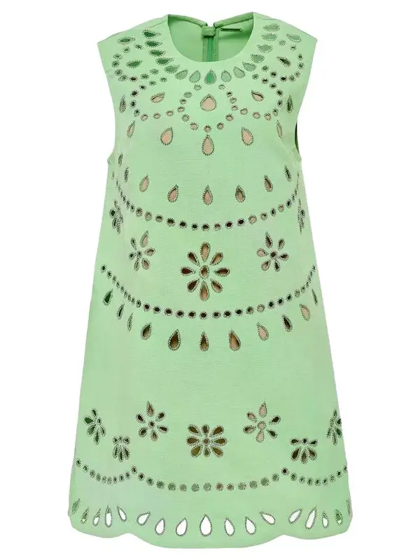 Alexis Adilyn Laser-cut Mini Dress - Green
