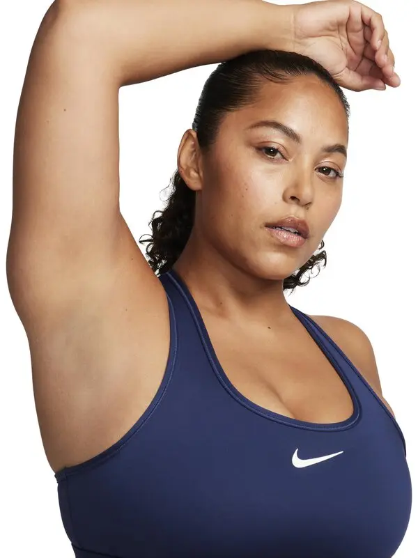 Nike Swoosh Medium Support Padded Sports Bra - Blue